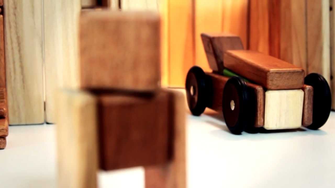 Magnetic Wooden Cars - Tegu Mobility - YouTube