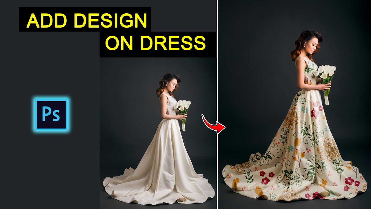 How To Add Design On Dress In Photoshop #PhotoshopTutorial #dressdesign ...
