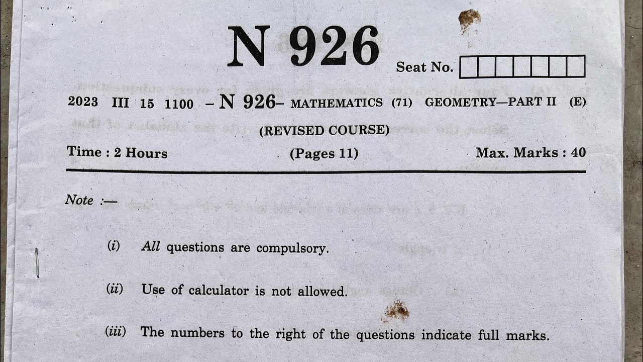 MH 10th math SSC board paper 2023 solution geometry | geometry math 2 ...