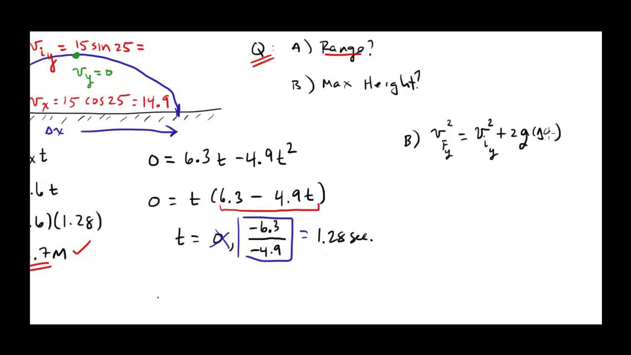 projectile motion test review - YouTube