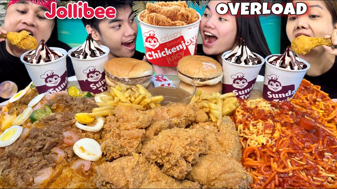 JOLLIBEE CRAVINGS OVERLOAD MUKBANG CHICKEN JOY, FAMILY PAN PALABOK ...