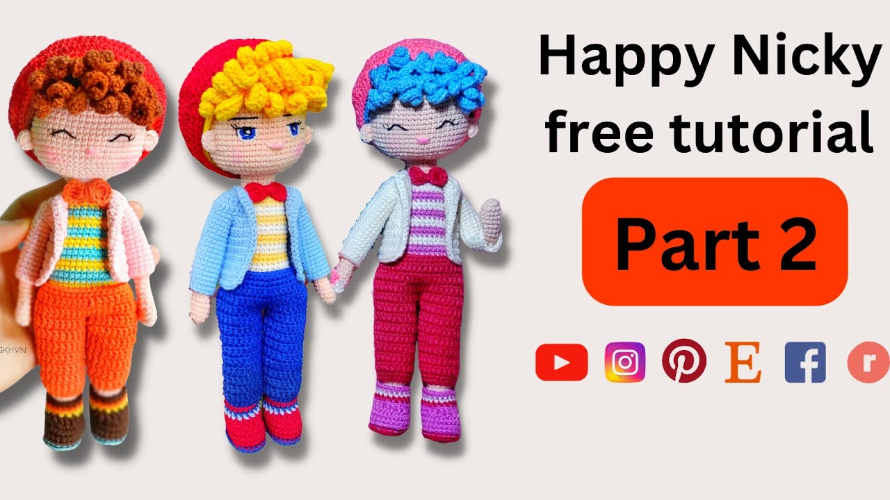 #30 How to crochet a doll| Nicky crochet doll free tutorial- Amigurumi ...