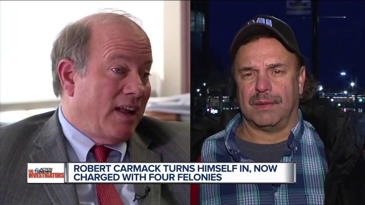 Robert Carmack turns himself in after being charged with felonies - YouTube