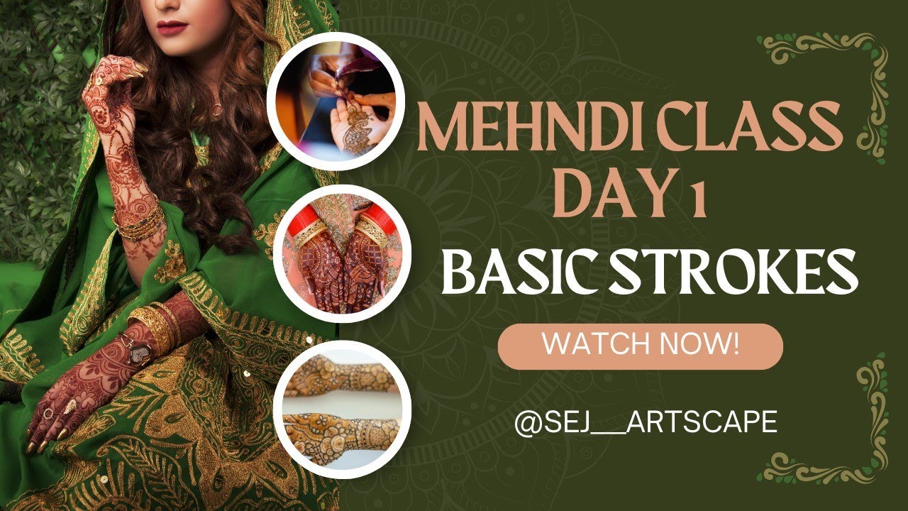 Mehendi Course Basic to Advance. Day 1:basic strokes - YouTube