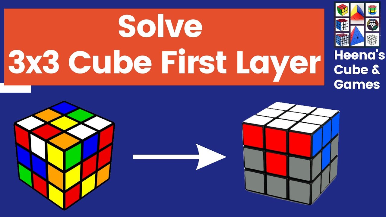 3x3 Cube First Layer Video | Basic Level | Beginner's Method | Heena's ...