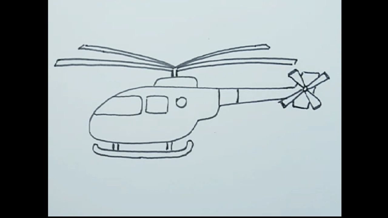 Cara Menggambar Helikopter Yang Mudah - YouTube