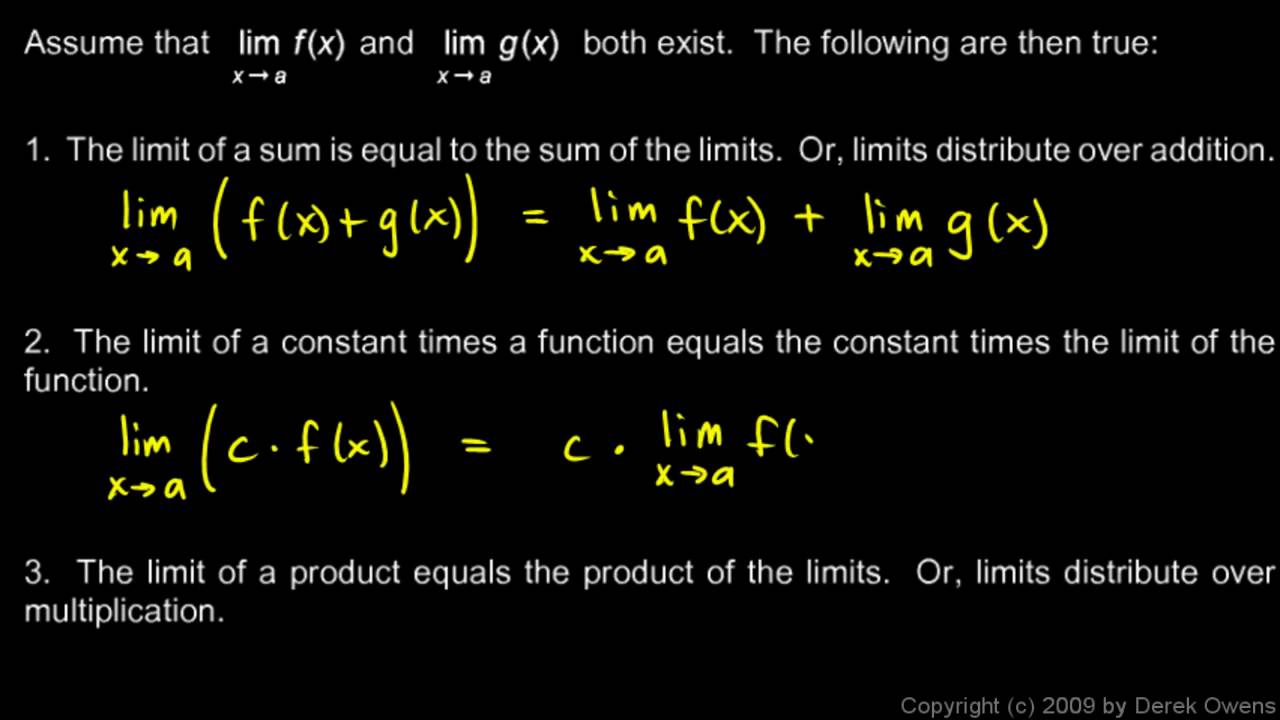 Calculus 2 4a The Limit Theorems YouTube Calculus 2 4a The Limit Theorems YouTube
