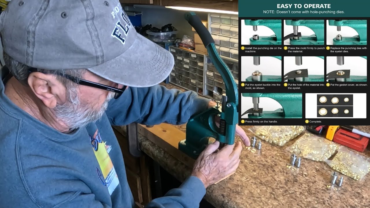 Beamnova Grommet Machine Hand Press with Grommets and Dies - YouTube