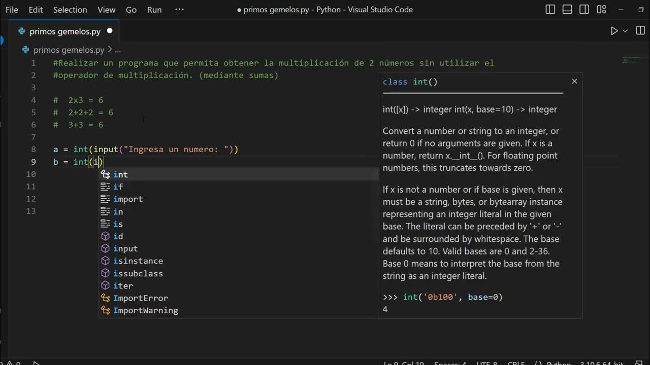 Multiplicación por sumas sucesivas en python - YouTube