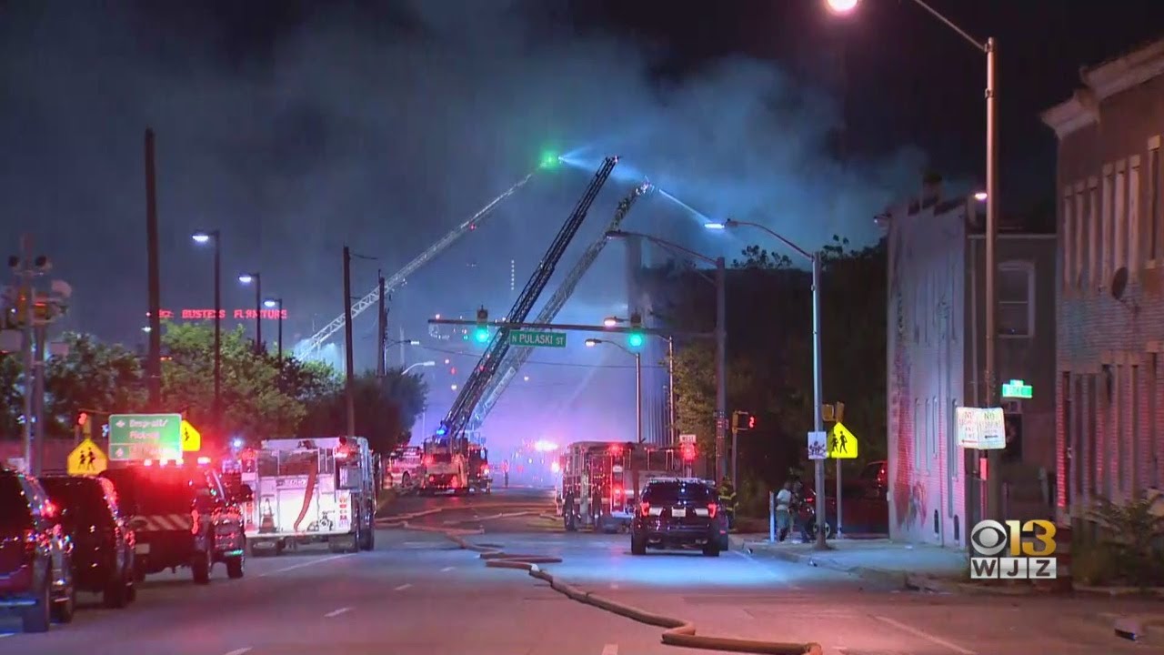Crews Working To Put Out 3-Alarm Fire In West Baltimore - YouTube