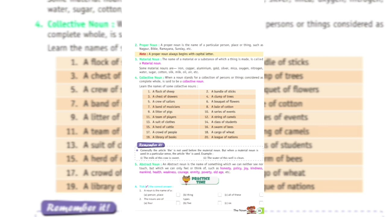 Class 6th CBSE NCERT English Grammar Book Chapter 3 The Noun Class 6th CBSE NCERT English Grammar Book Chapter 3 The Noun