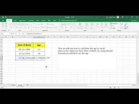 How to Calculate Age In Excel - YouTube