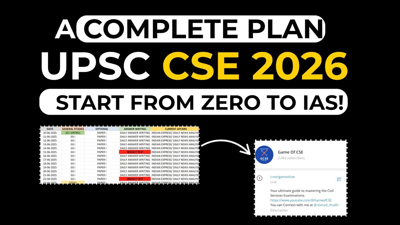Start for *UPSC CSE 2026 from BASICS* with Beginners Strategy! - YouTube