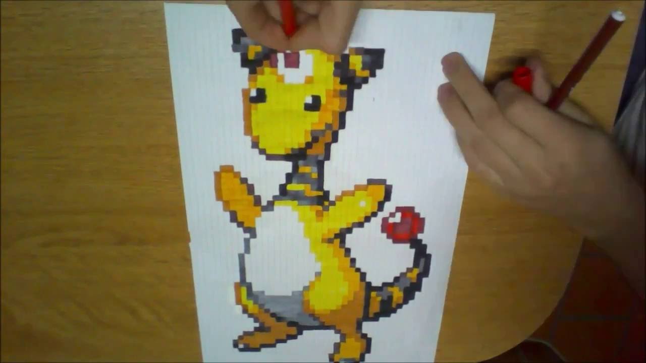 Pokemon Pixel Art Ampharos - YouTube