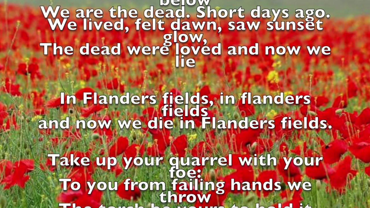 In Flanders Fields Lyrics Only - YouTube