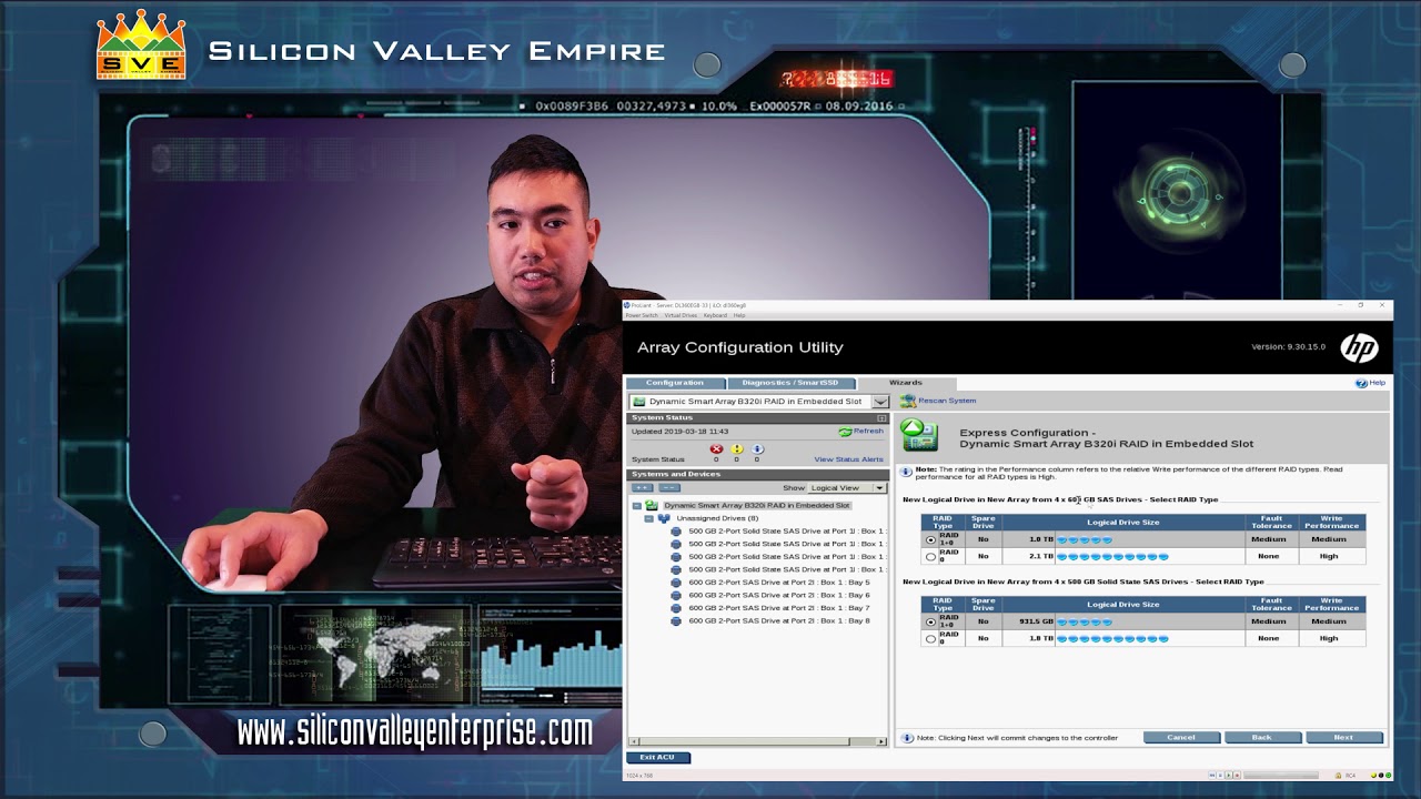 S01 - Ep 03 : HPE DL360 Gen8 Dynamic Smart Array B320i using Wizard ...
