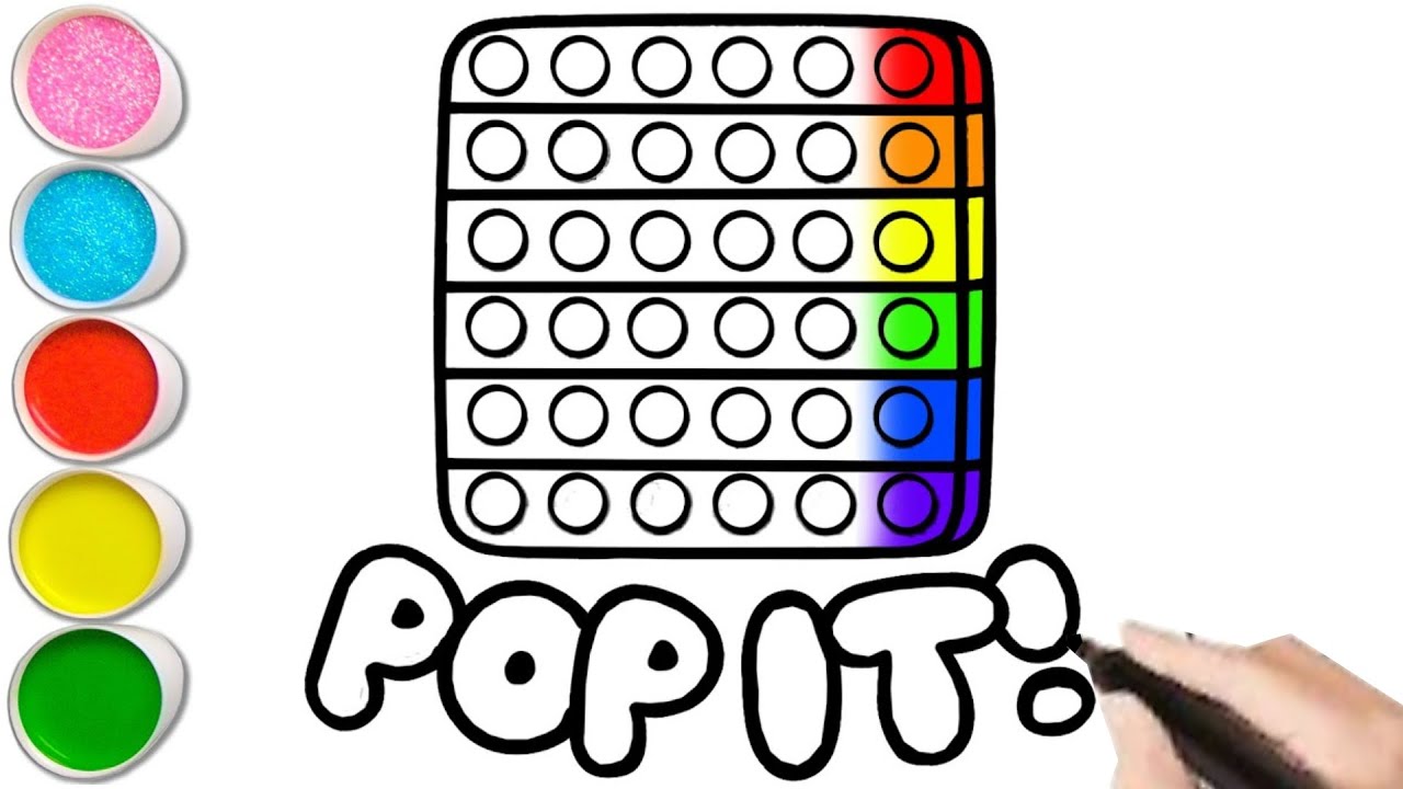 Drawing and Coloring a Rainbow POP IT | Easy pop it drawing for kids ...