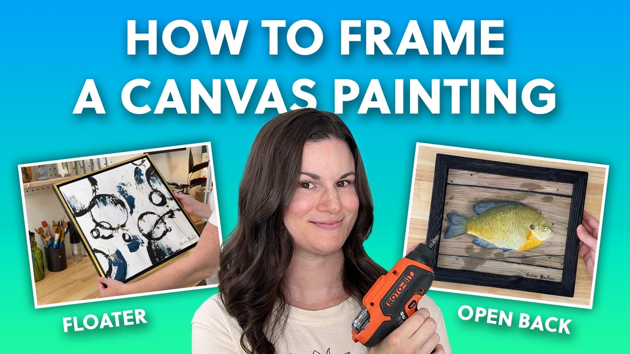 How To Frame A Canvas Painting 2 Ways (Easy!) - YouTube