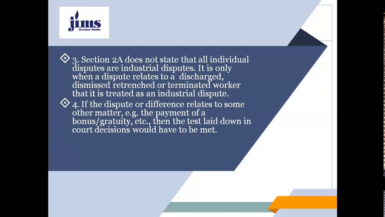 Video Lecture 20 Unit3 Definition Industrial Dispute, Individual ...