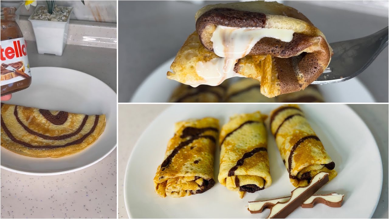 How to Make Crepes | Easy crepes recipe filled with kinder chocolate ...