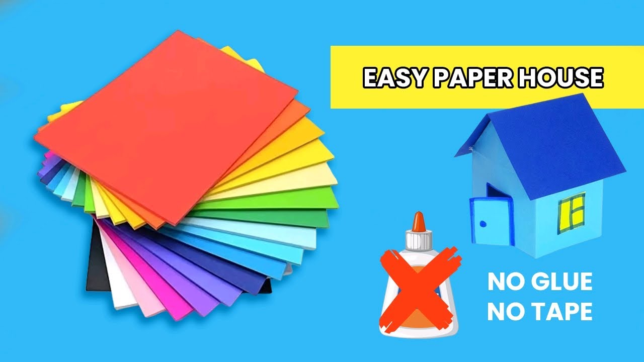 How to make an easy paper house | Easy paper toy | School Projects ...