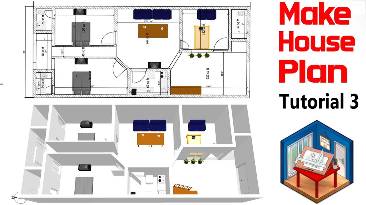 How to make house plan map in 3D Sweet Home Software Tutorial#3 - YouTube