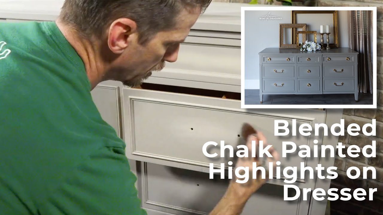 Blending Chalk Paint Highlights on a Dresser - YouTube