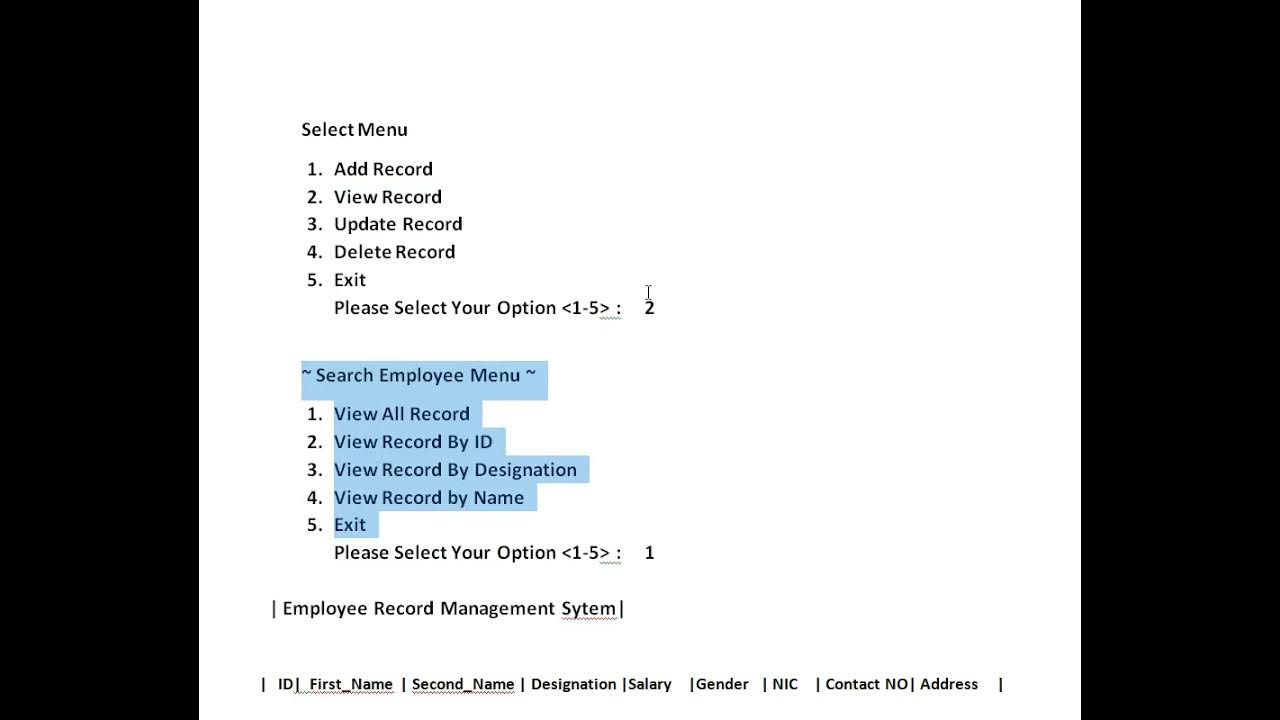PROJECT 2 Employee Record Management System - YouTube