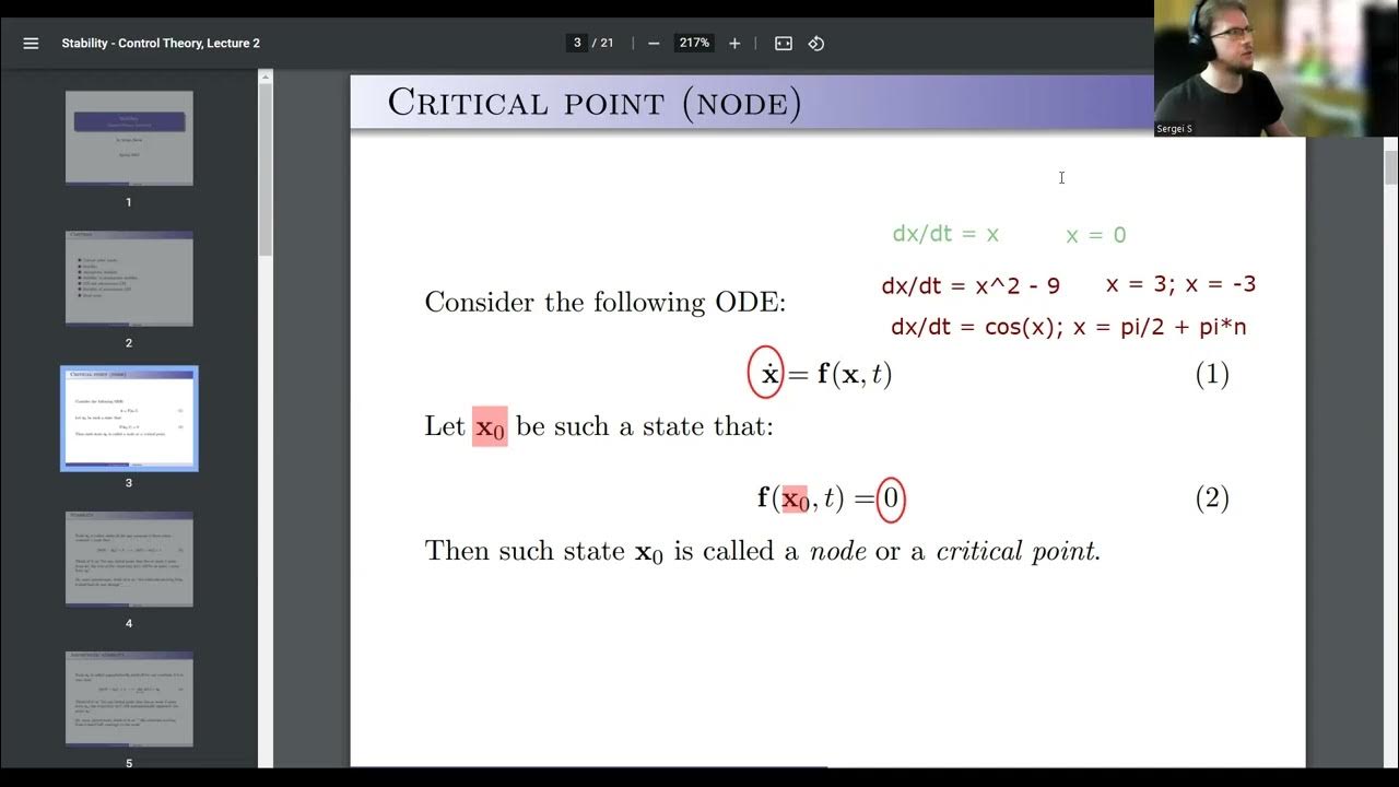 Stability for continuous-time autonomous systems, eigenvalue criterion | Control Theory ...