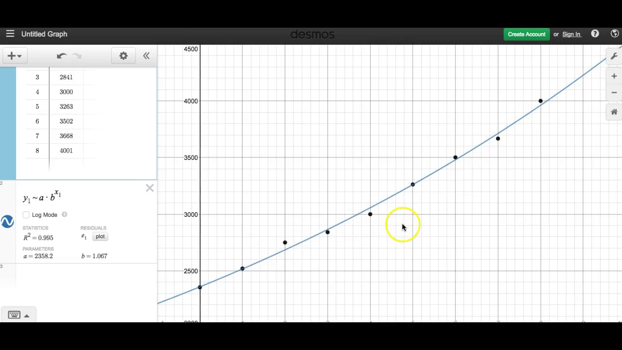 Exponential Regression On Desmos YouTube Exponential Regression On Desmos YouTube