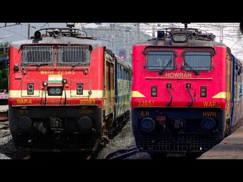 Dangerous 130kmph WAP7 Kashi Tamil SF+ Amrit Bharat+Mumbai Rajdhani+KYQ ...