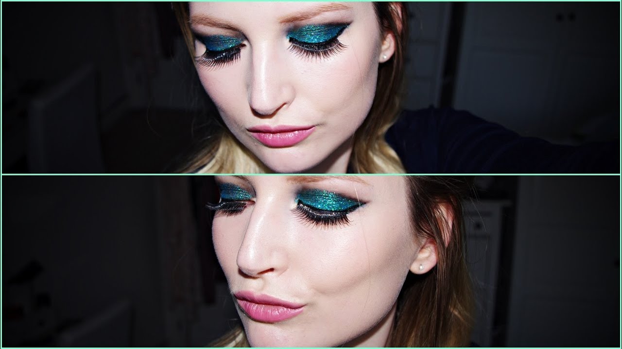 How to do a 60's Glitter Cutcrease Make-up | Jessica Davis - YouTube