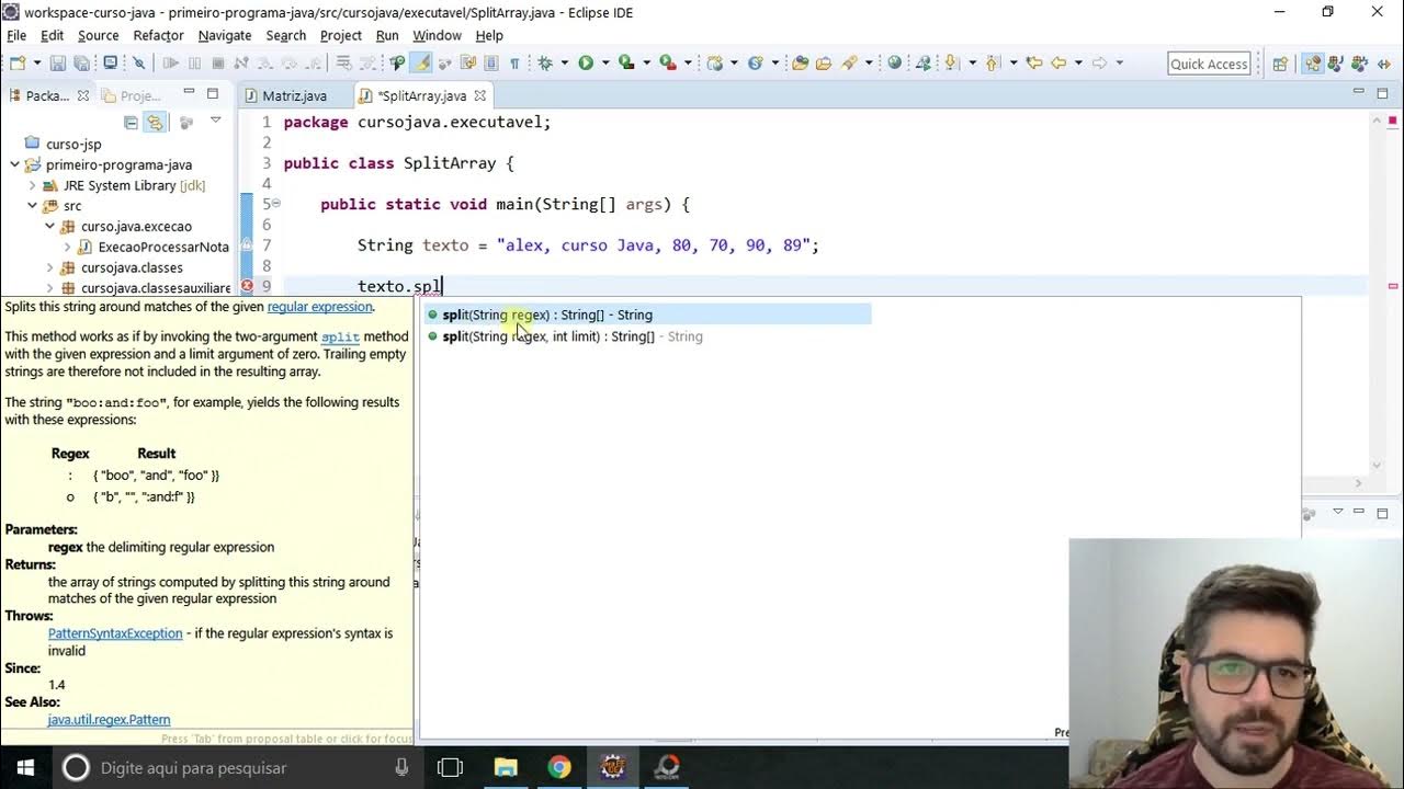 🟢 String e o Metodo Split para Array Formação Java Web Full Stack - YouTube