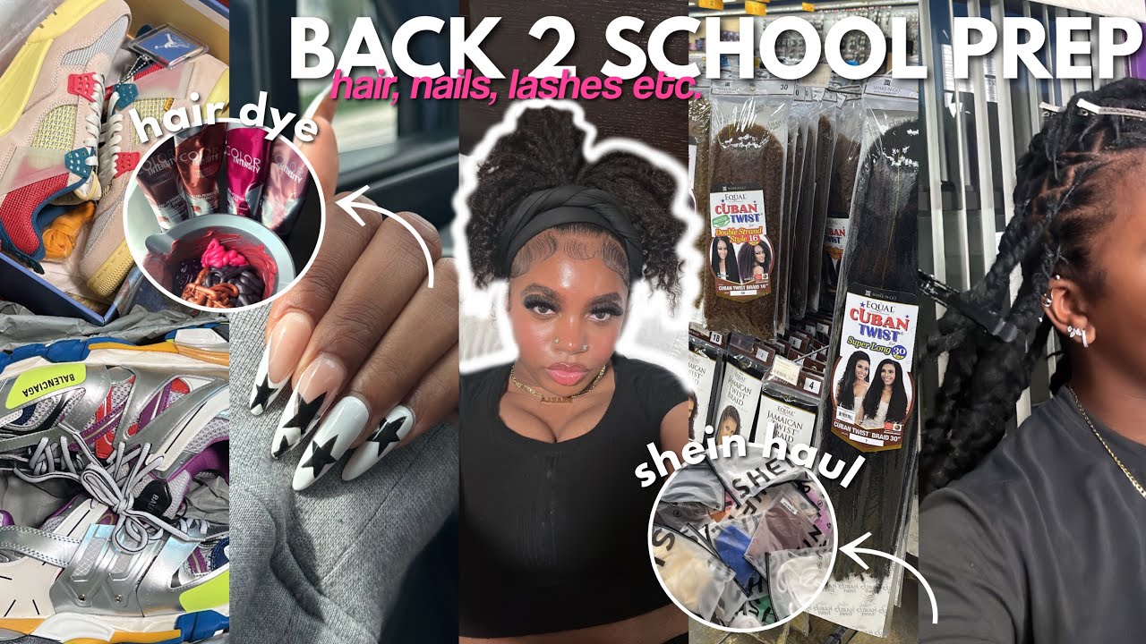 prep with me for back to school | knotless braids over locs, y2k nails ...