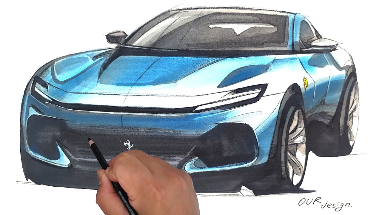 Ferrari Purosangue sketch - YouTube