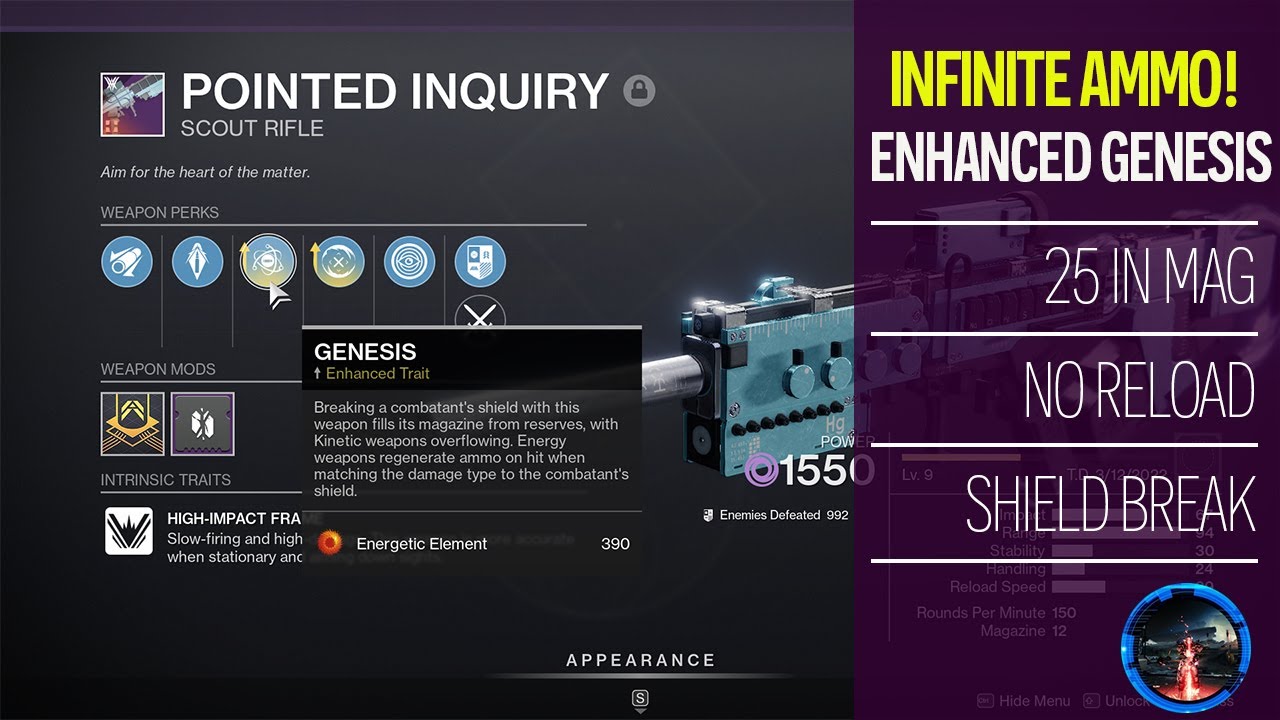 Enhanced Genesis is kinda good. Pointed enquiry god roll! Destiny 2 ...