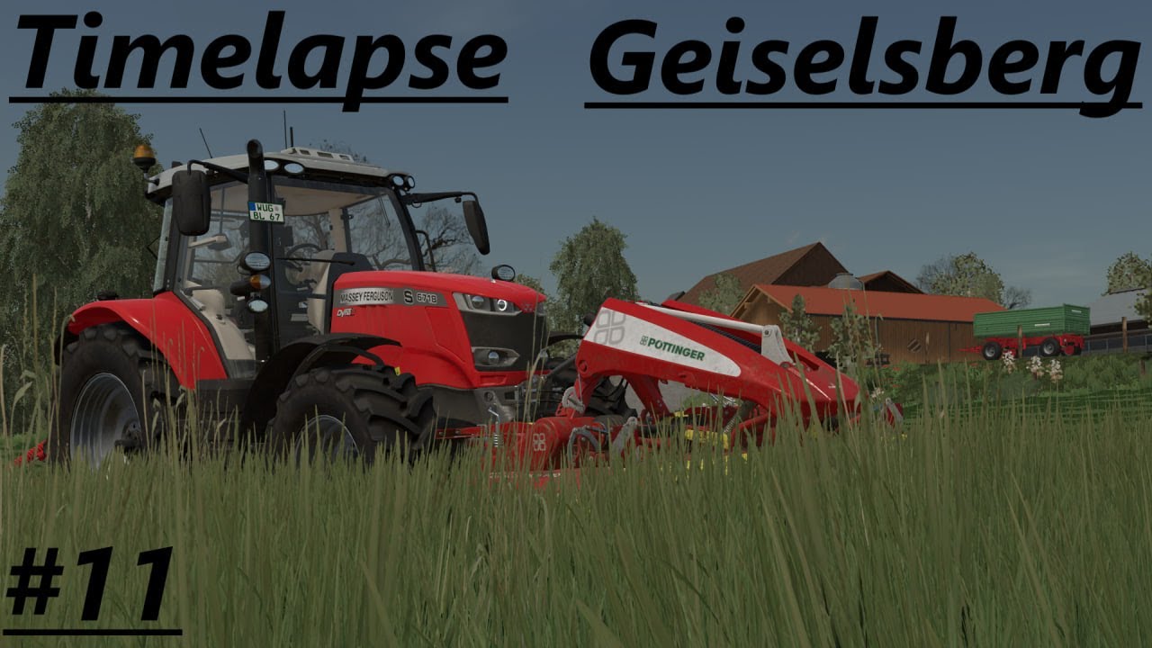 LS22 Timelapse Geiselsberg #11 Mähen mit dem MF 6718s! - YouTube