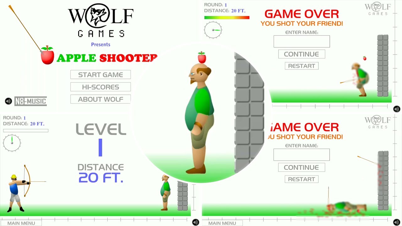 Apple Shooter (2008) [Flash Game] - YouTube
