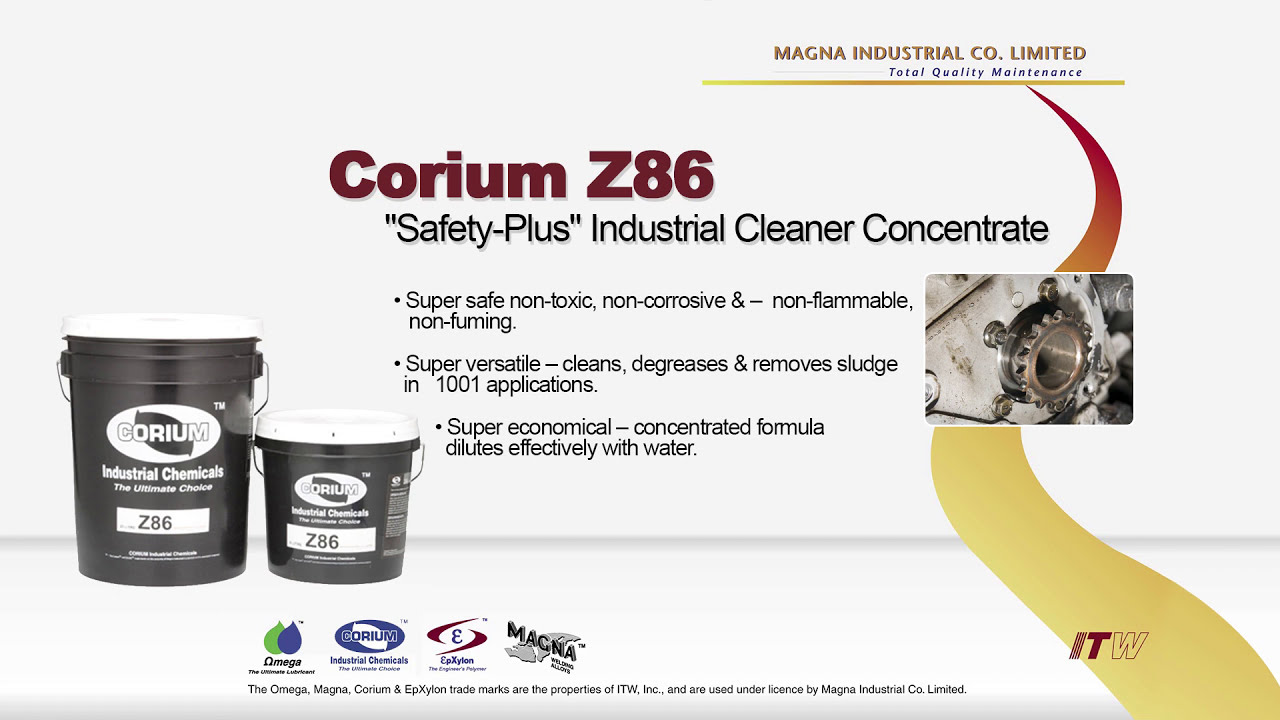 Corium Z86 "Safety-Plus" industrial Cleaner Concentrated - YouTube