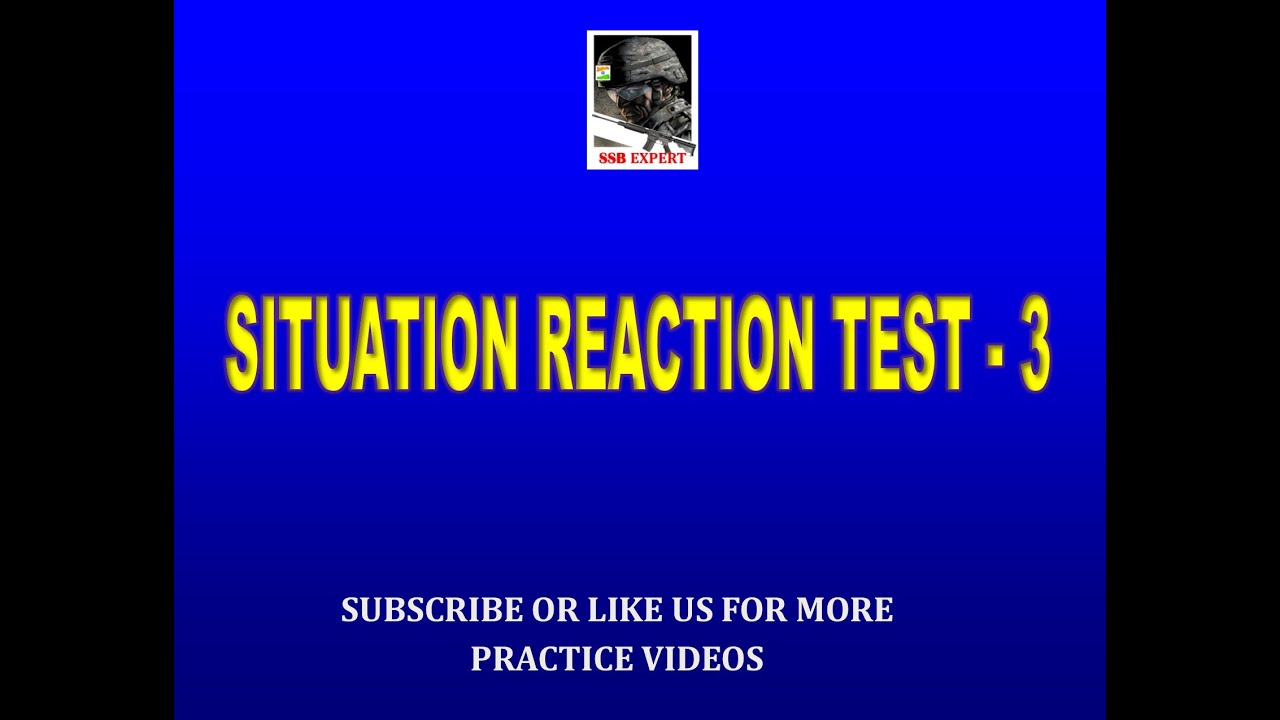 Situation Reaction Test in SSB Interview With Answers II SRT Practice ...