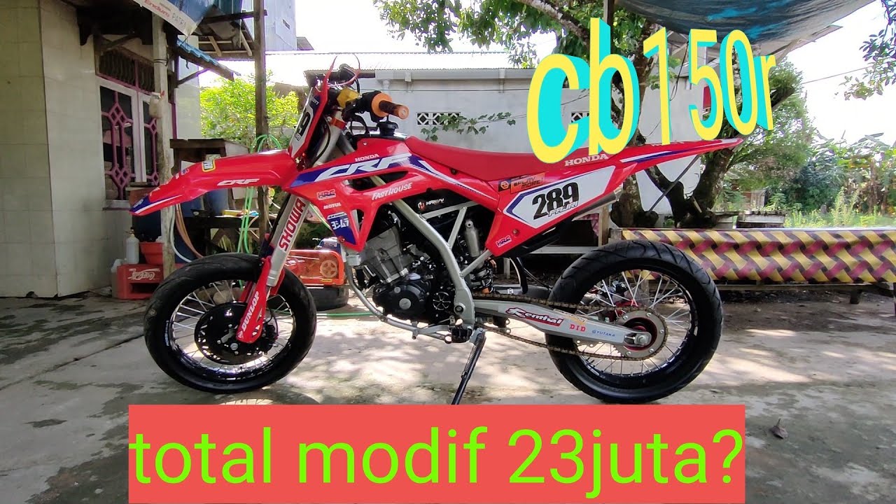 REVIEW, HONDA CB150R DI MODIF JADI CRF450R 2021-2022 #cb150r #crf - YouTube