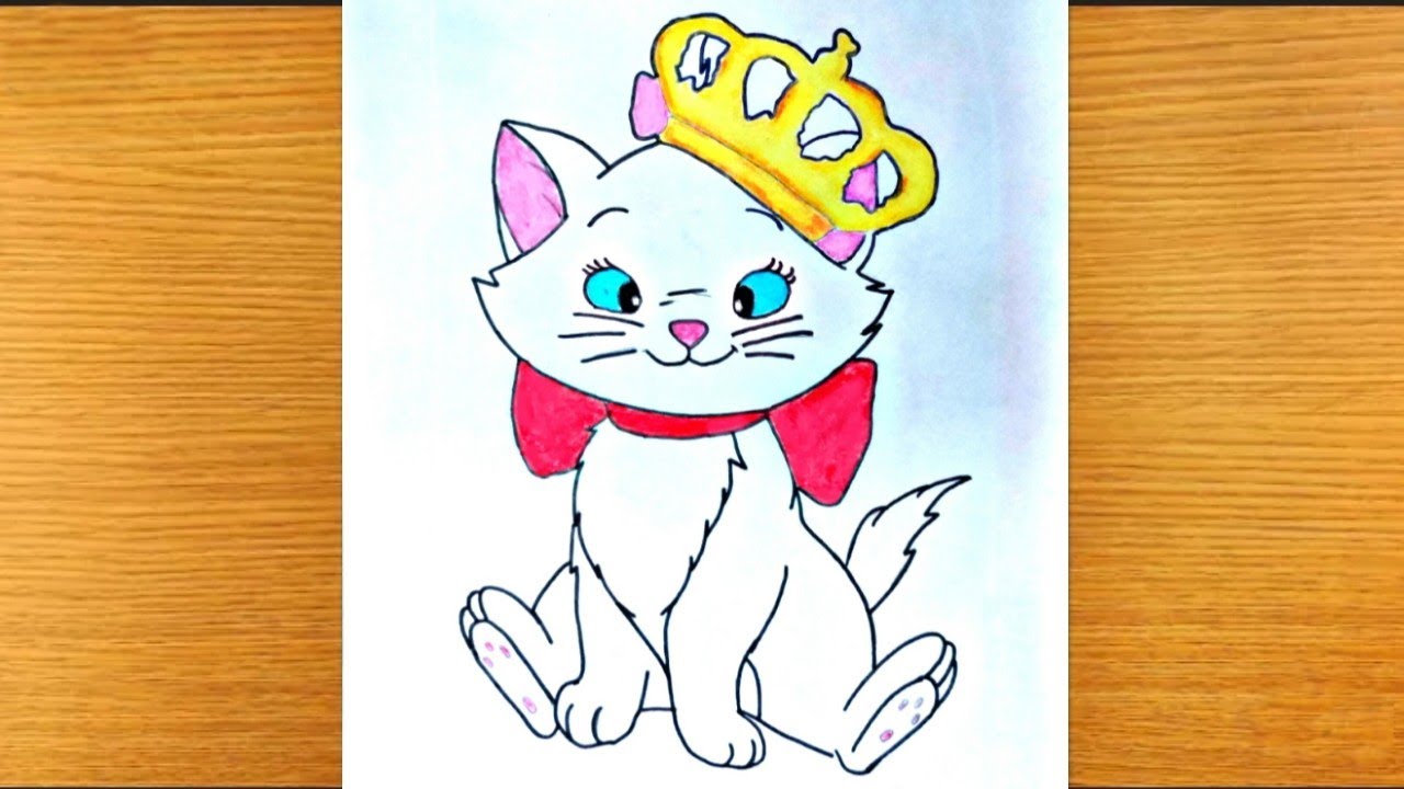 How To Draw Marie The Cat | Easy Drawing from the Aristocats | Samir ...