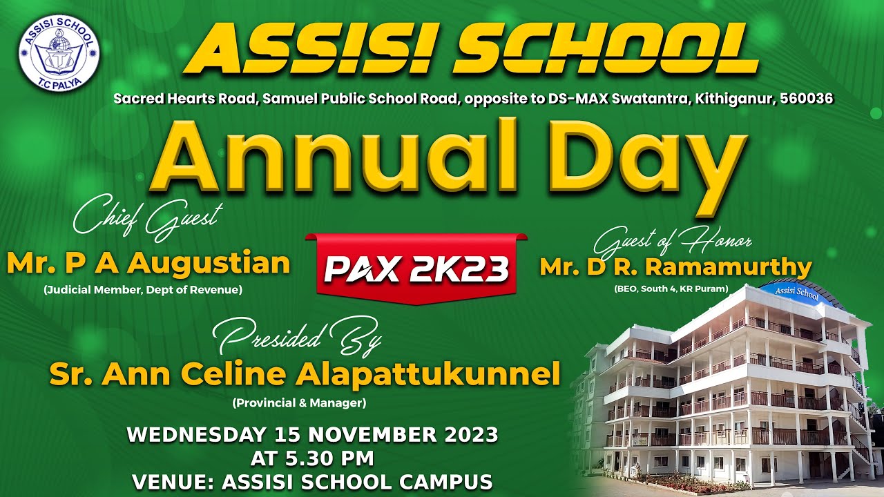 15-11-2023 | Assisi School | Annual Day | T.C. Palaya, Bangalore - YouTube