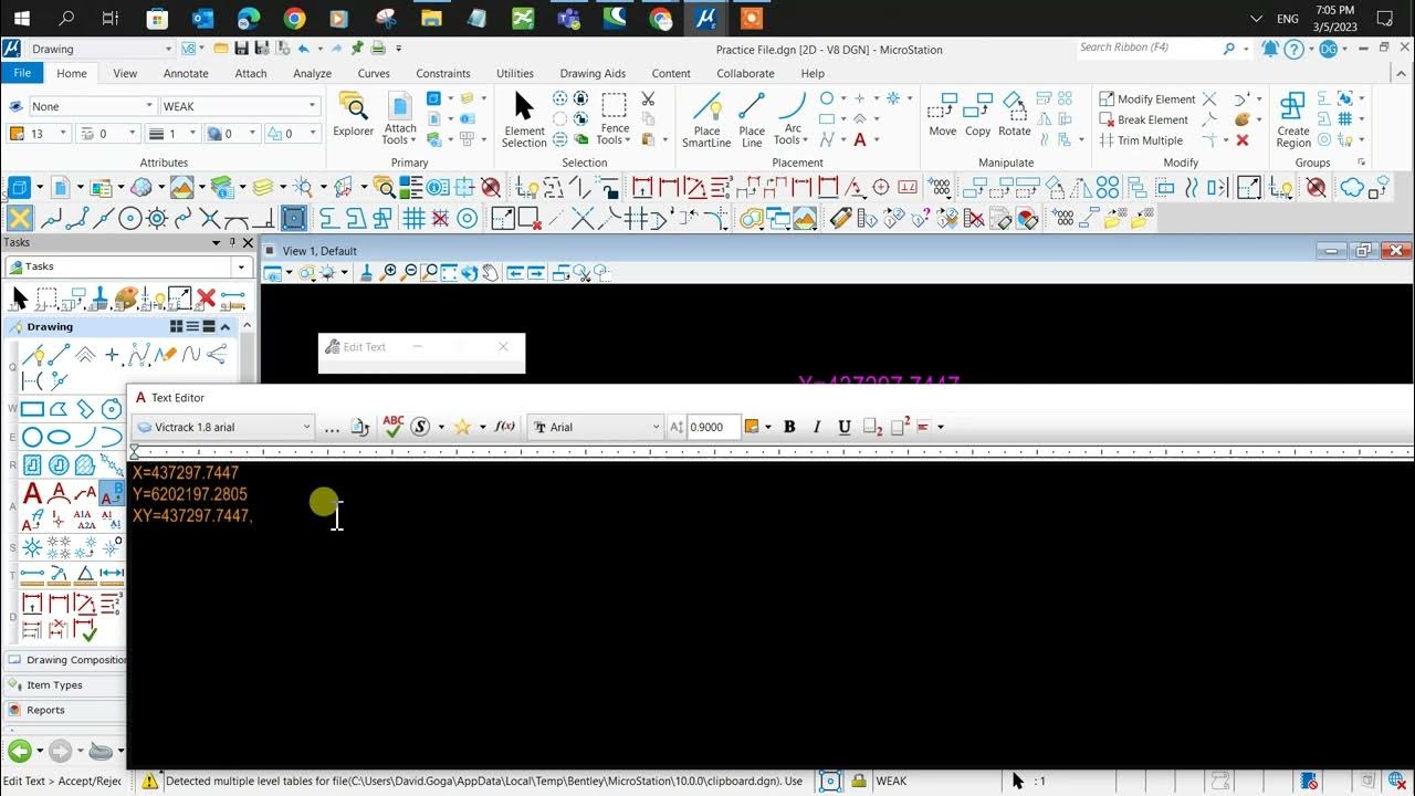 Microstation Connect Edition How To Find Coordinates Youtube