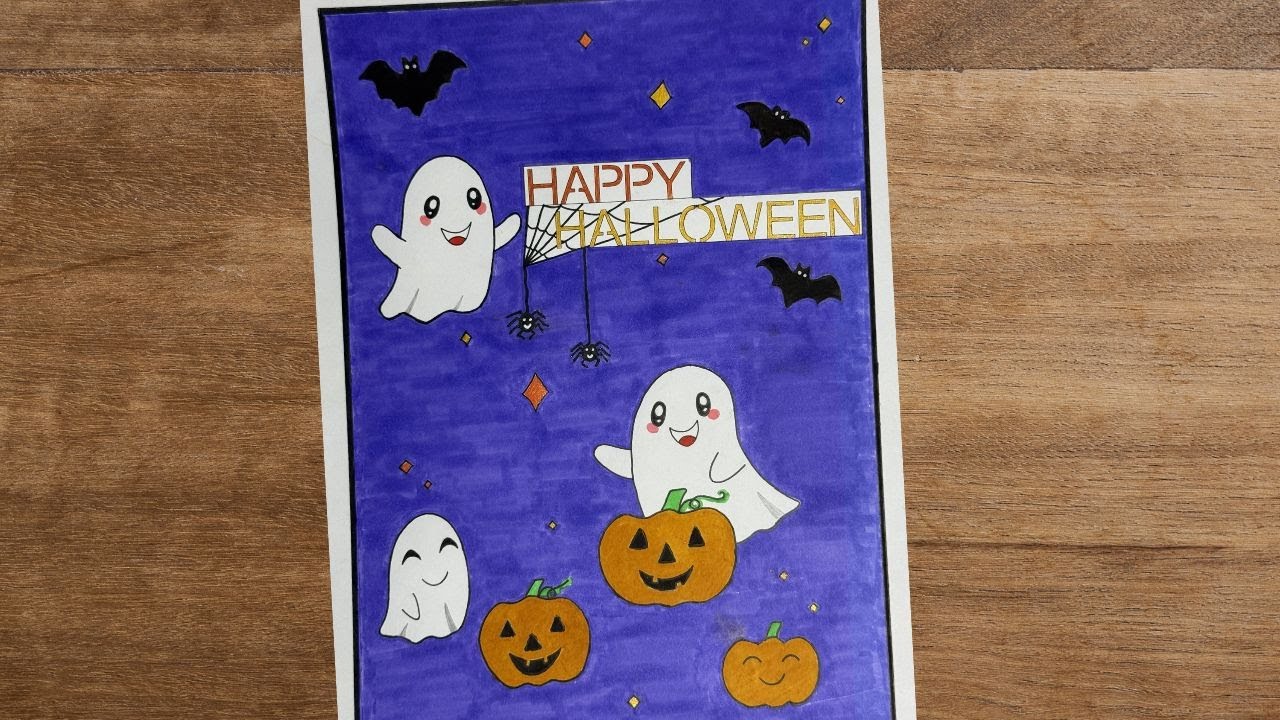 How To Draw Halloween | Easy and Step by Step Halloween Art - YouTube