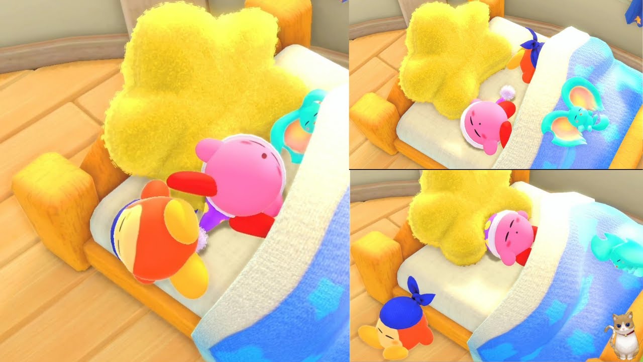 小睡卡比和頭巾瓦豆魯迪【星之卡比探索發現】Sleeping Kirby and Bandana Waddle Dee｜Kirby and ...