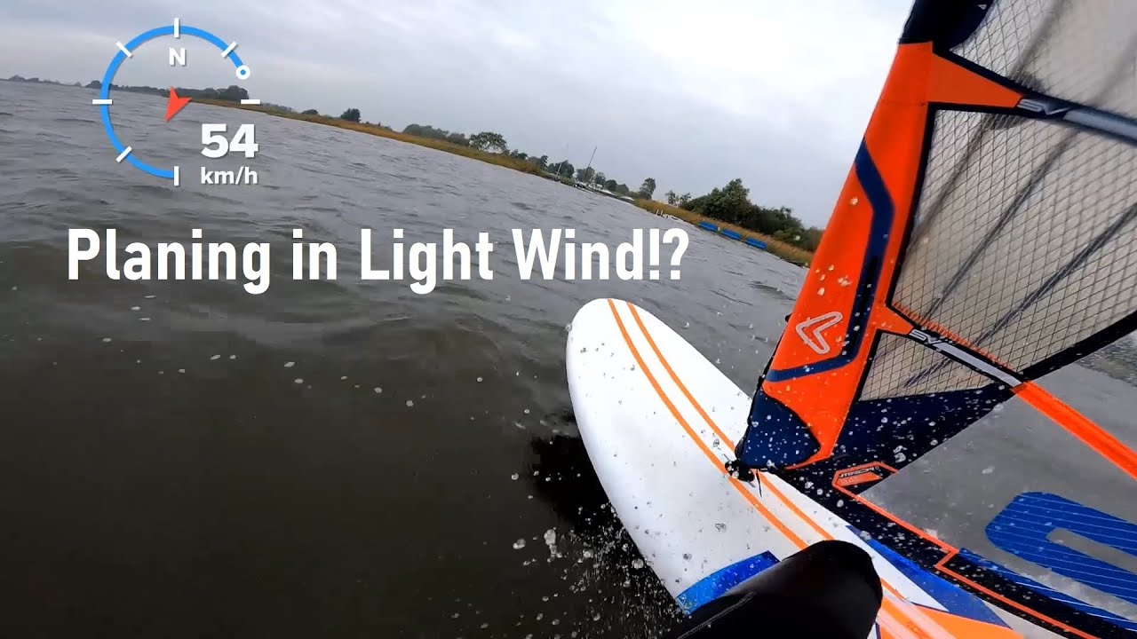 How to plane while windsurfing in really light wind?! - YouTube