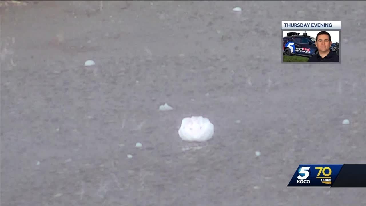 Large hail falls in Harmon County - YouTube