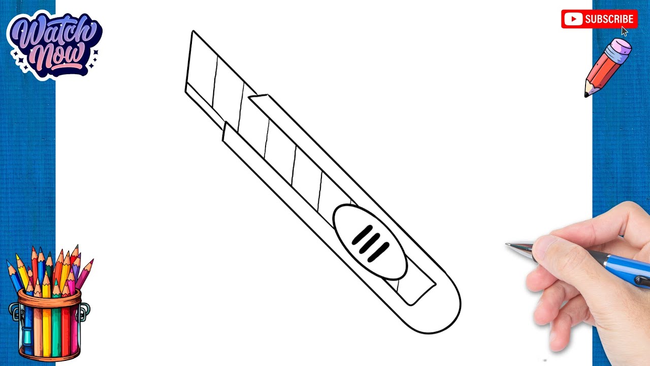 How to draw Cutter Knife - School Supplies Drawing - YouTube