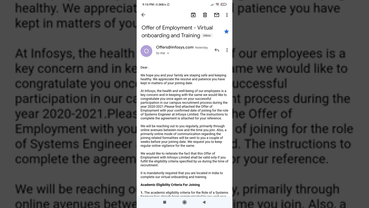 Infosys Journey | Offer Letter | Batch 2022 - YouTube